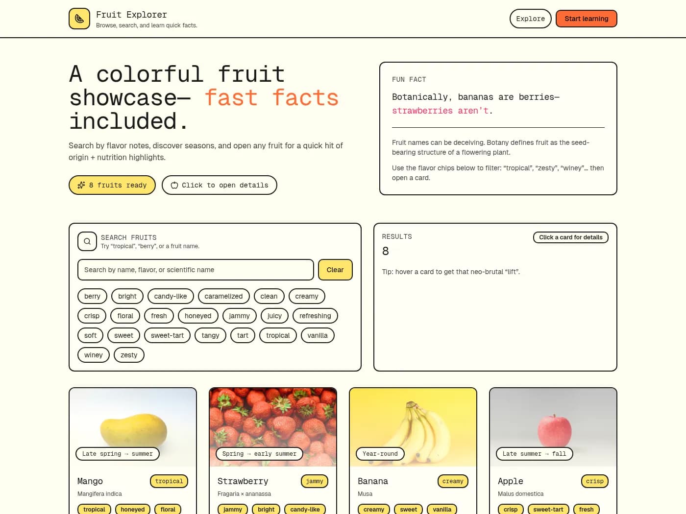 Fruit Explorer Website