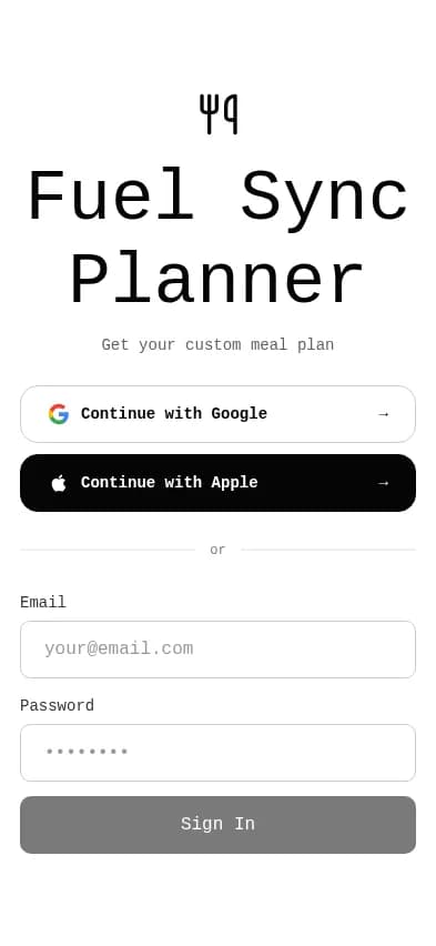 Fuel Sync Planner
