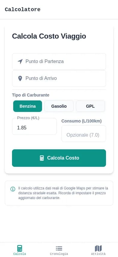 Calcolo Carburante