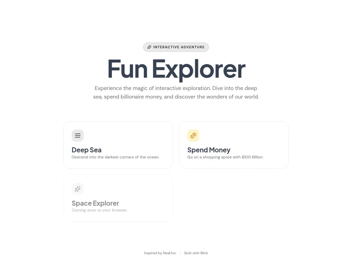 Fun Explorer Web App