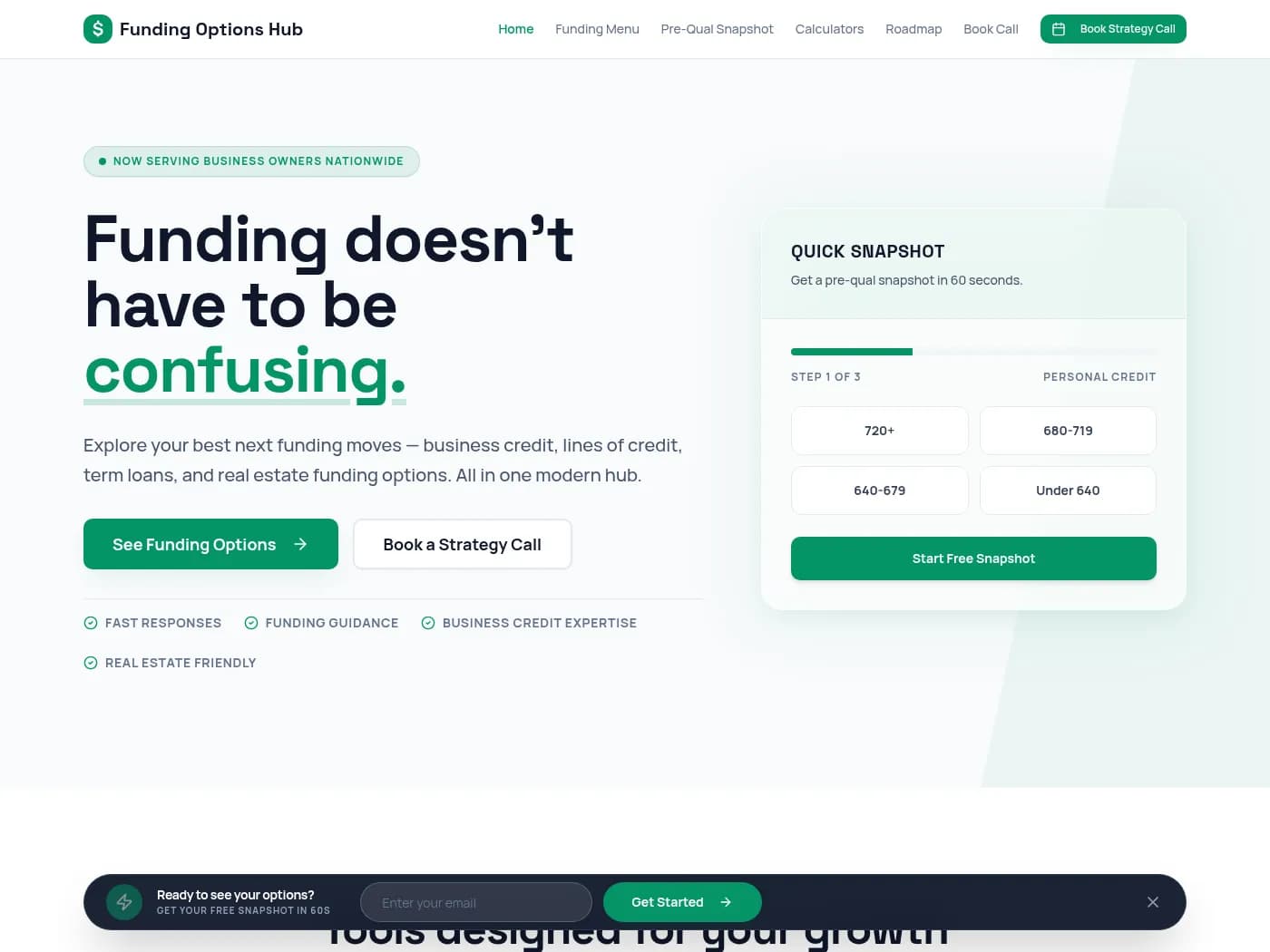 Funding Options Hub