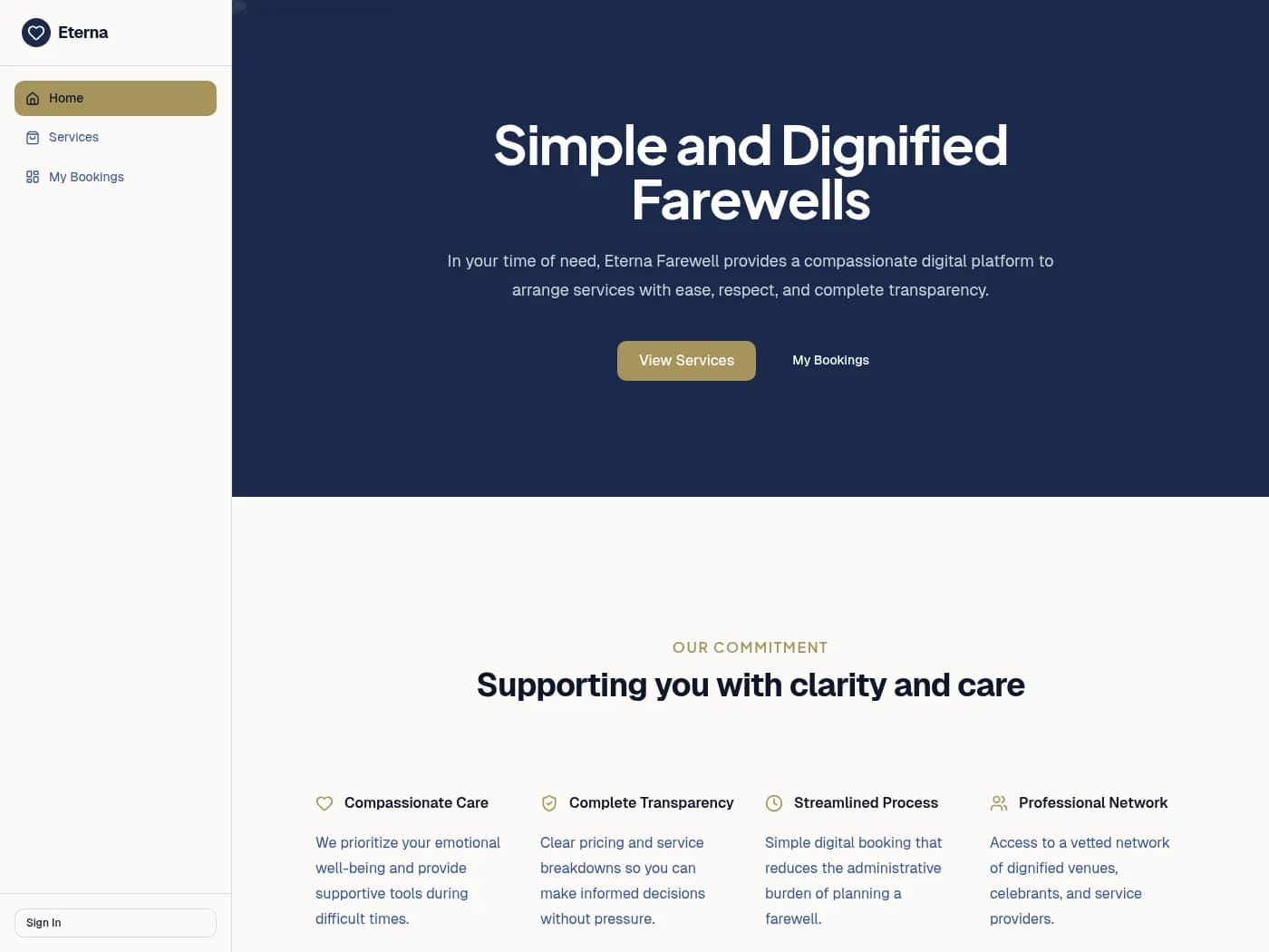 Eterna Farewell App