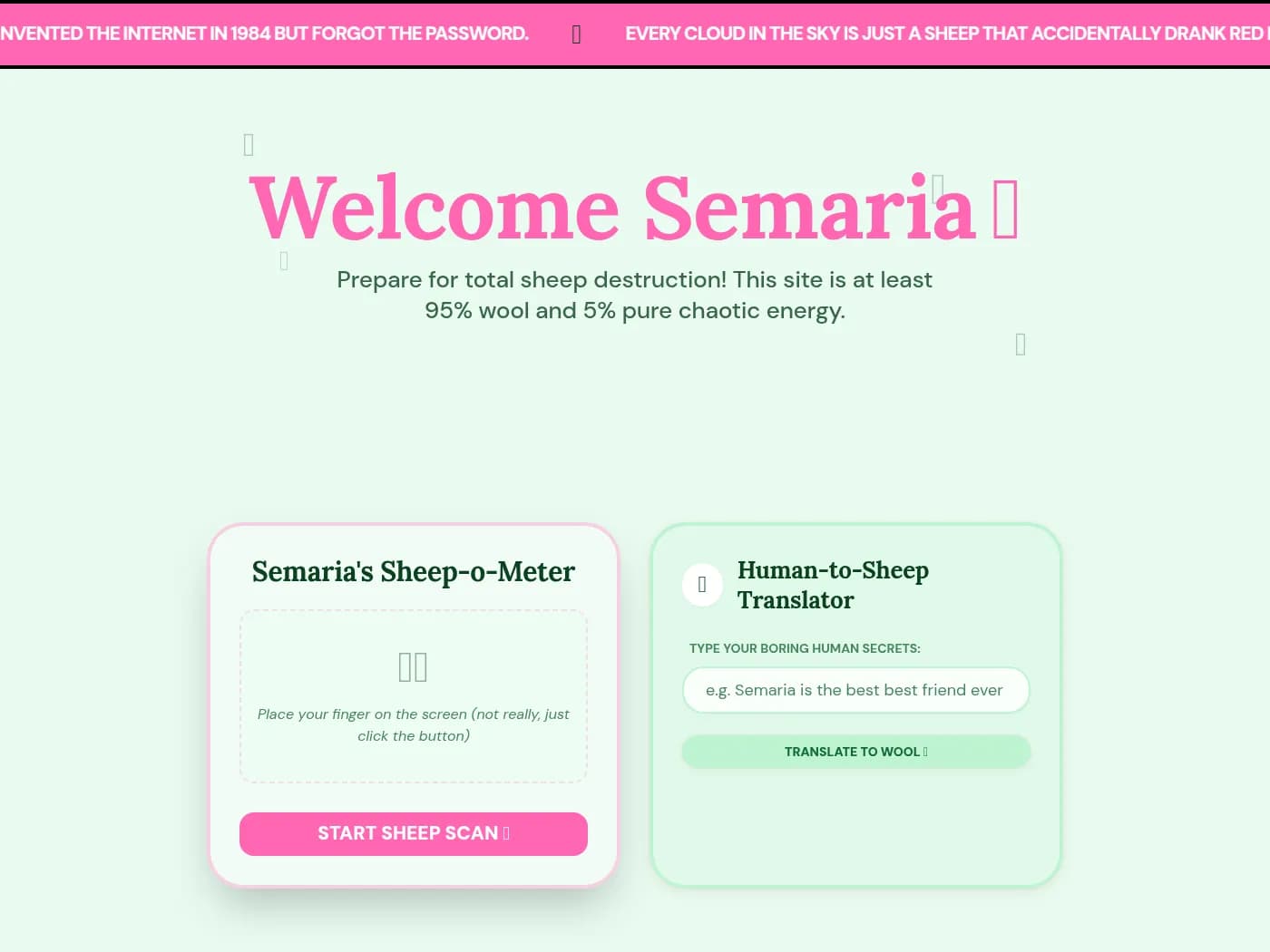 Sheepify Welcome Site
