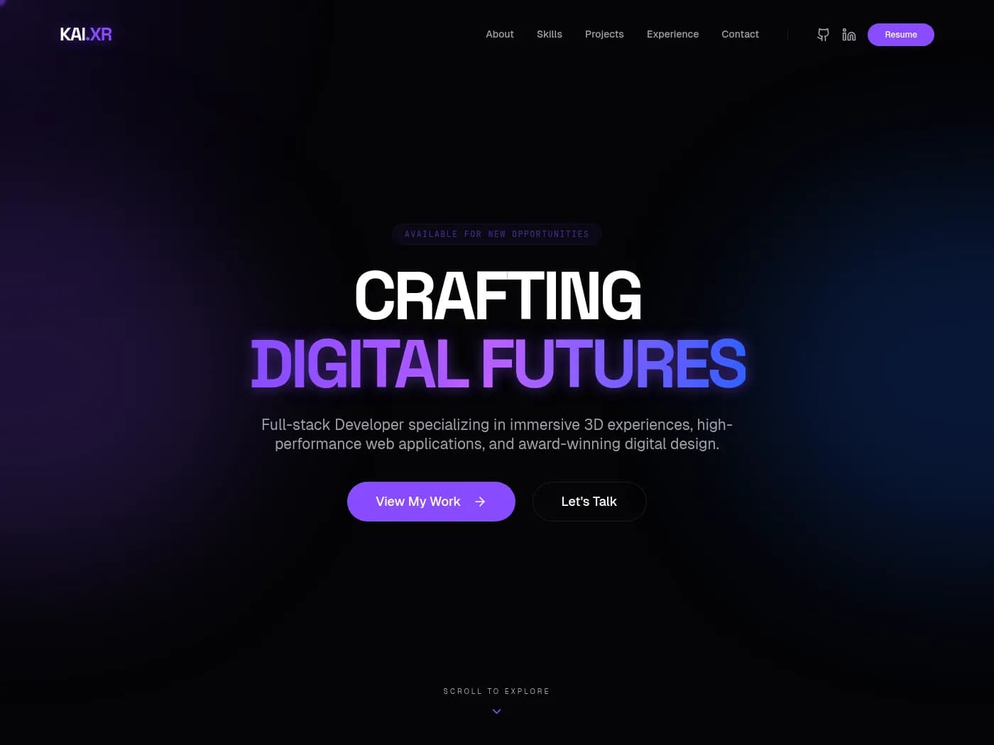 Futurist Portfolio XR