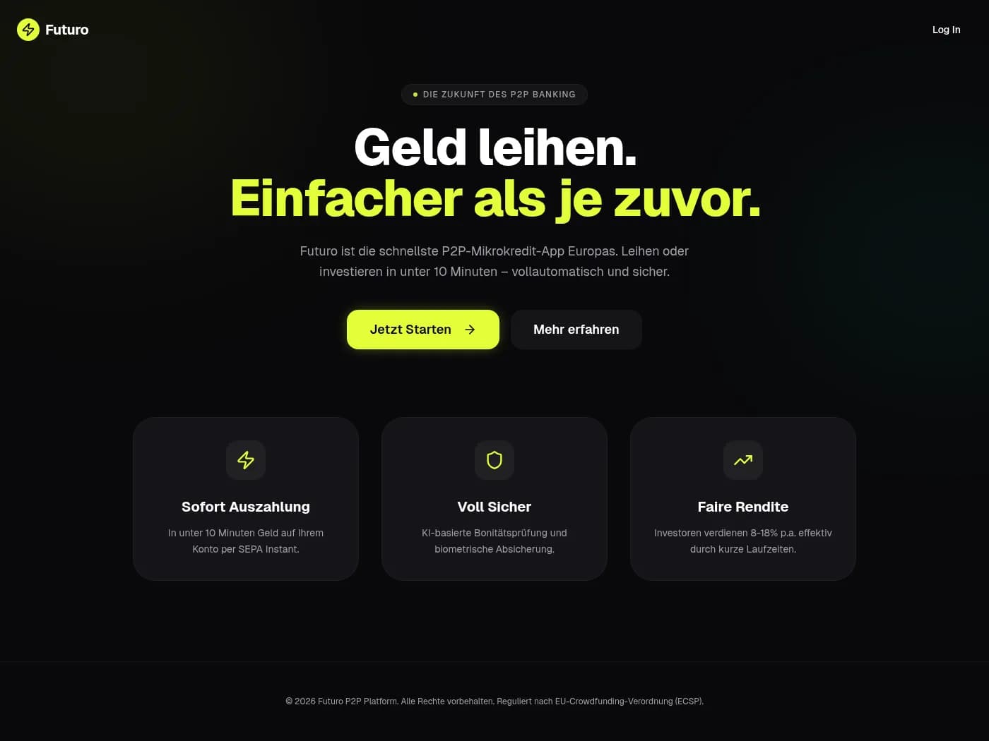 Futuro P2P Kreditplattform