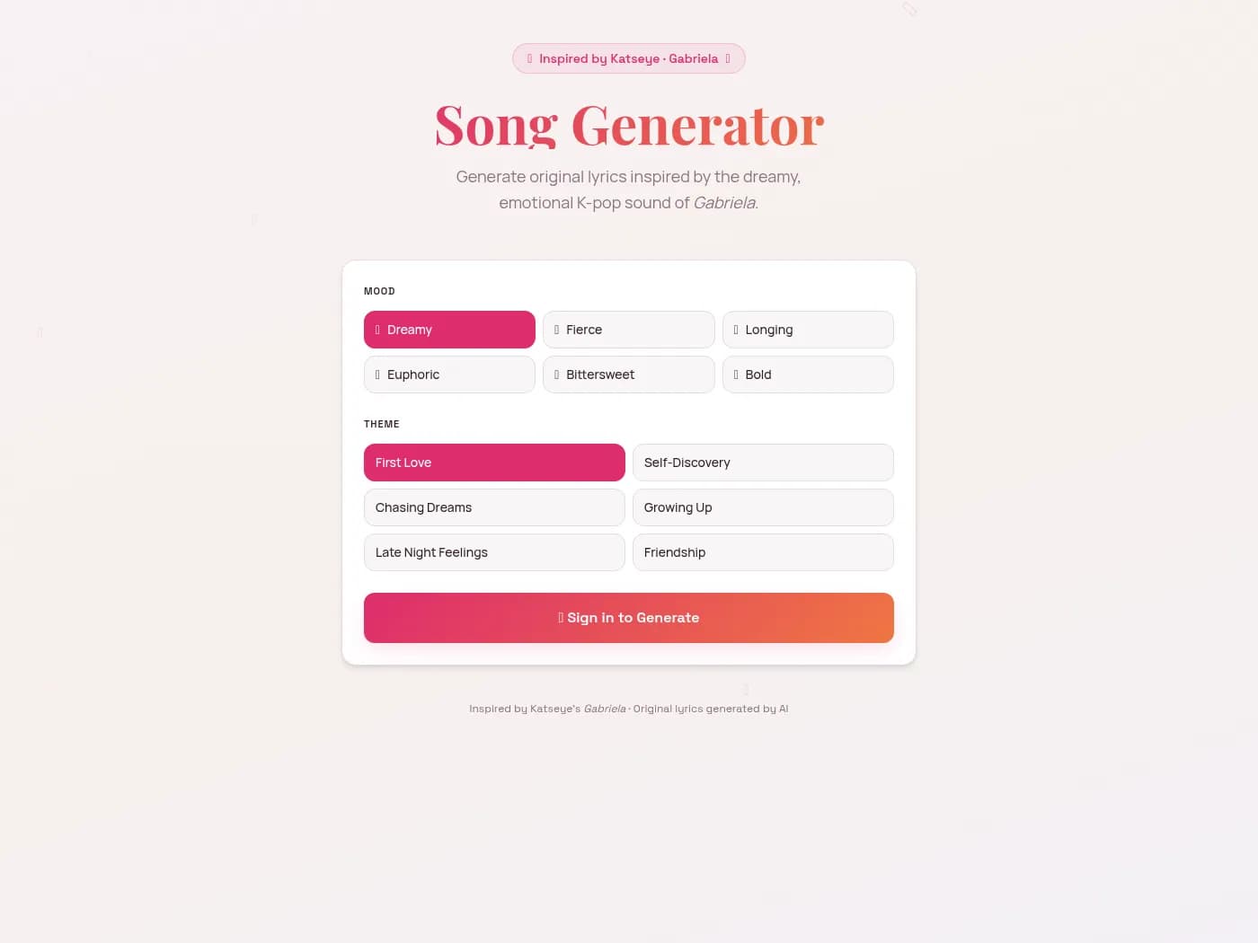 Gabriela Song Generator