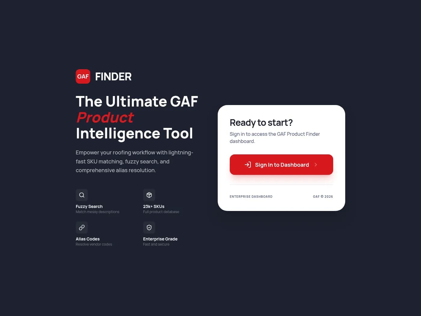GAF Product Finder