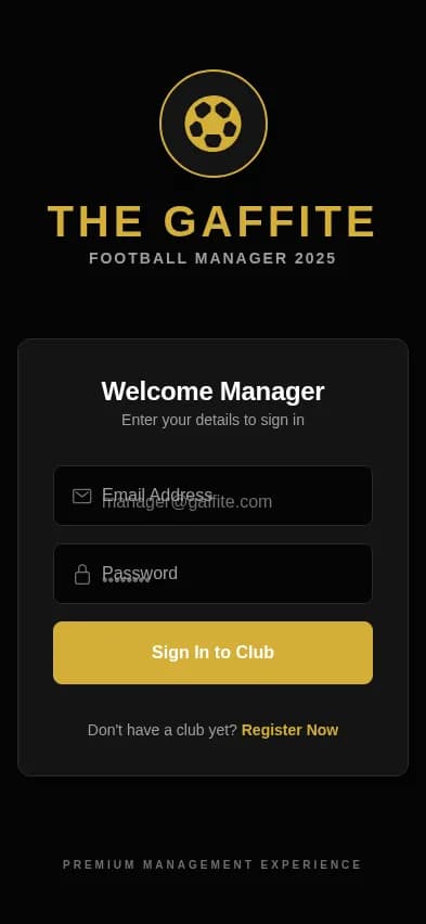 The Gaffite Football Manager