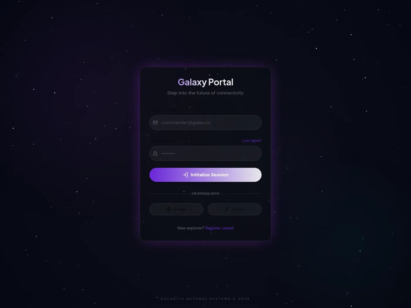 Galaxy Login Portal