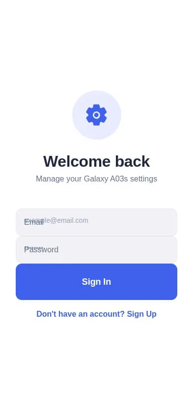 Galaxy A03s Settings