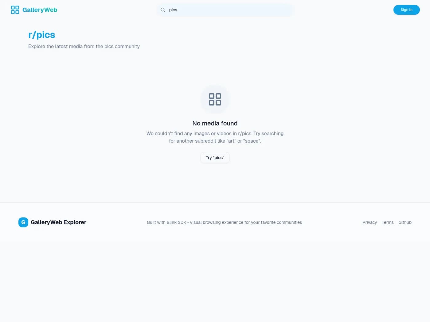 GalleryWeb Explorer