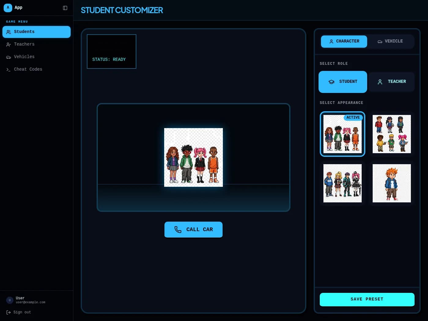 Game Character Customizer