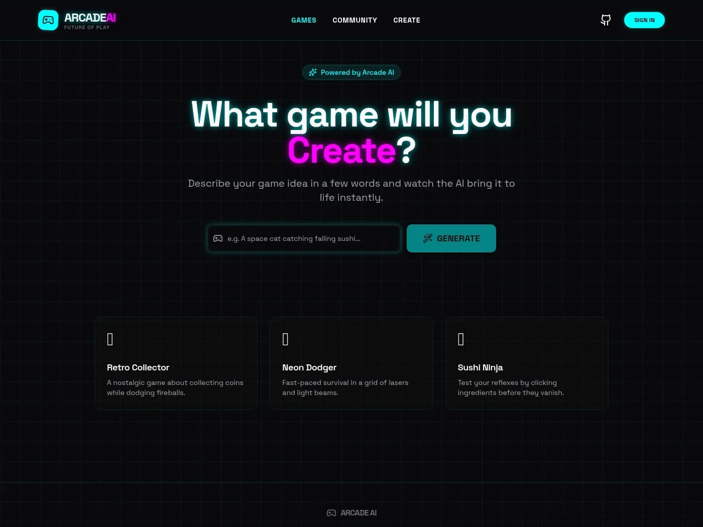 Arcade Game Creator AI