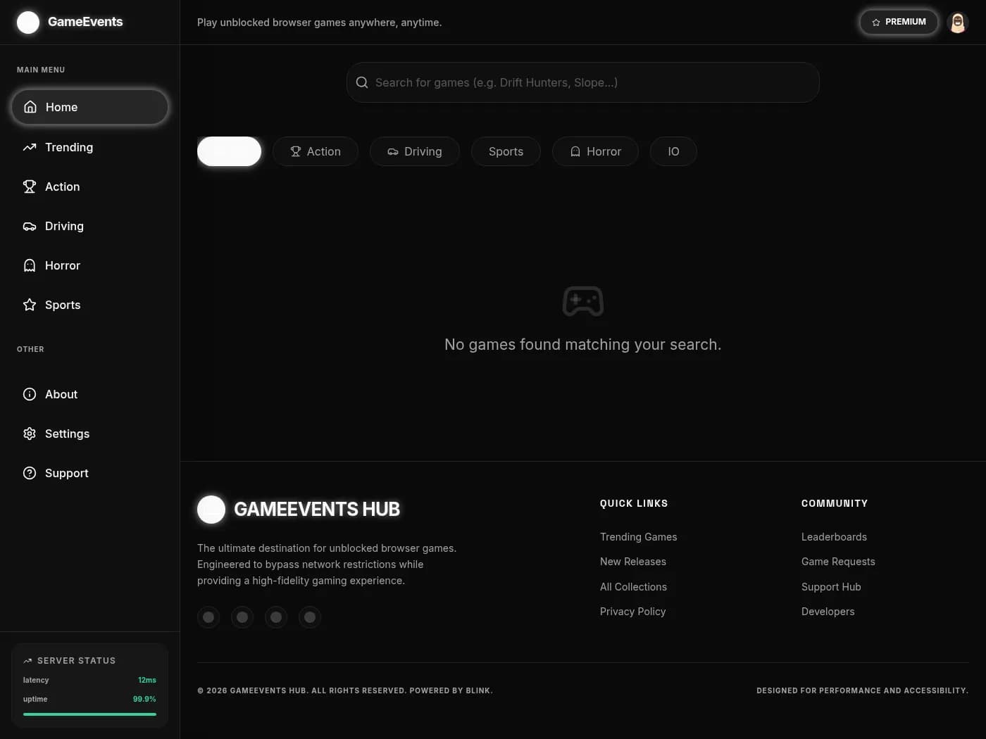 Game Events Hub