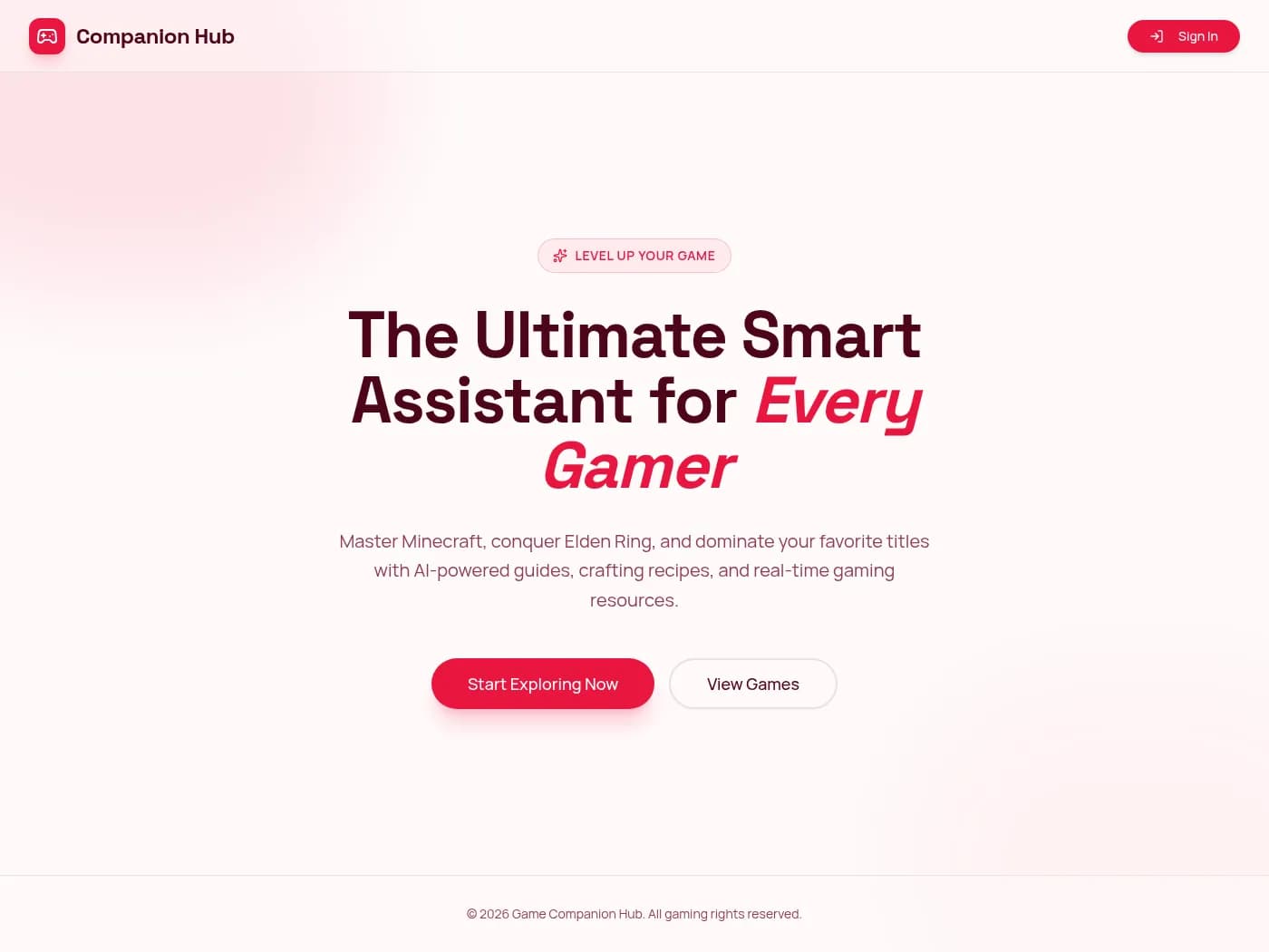 Game Companion Hub