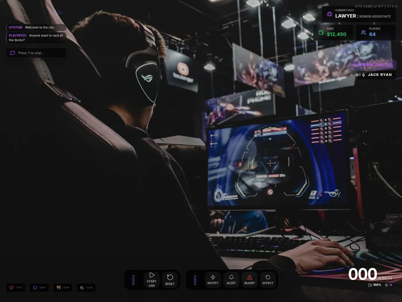 Immersive Game HUD UI