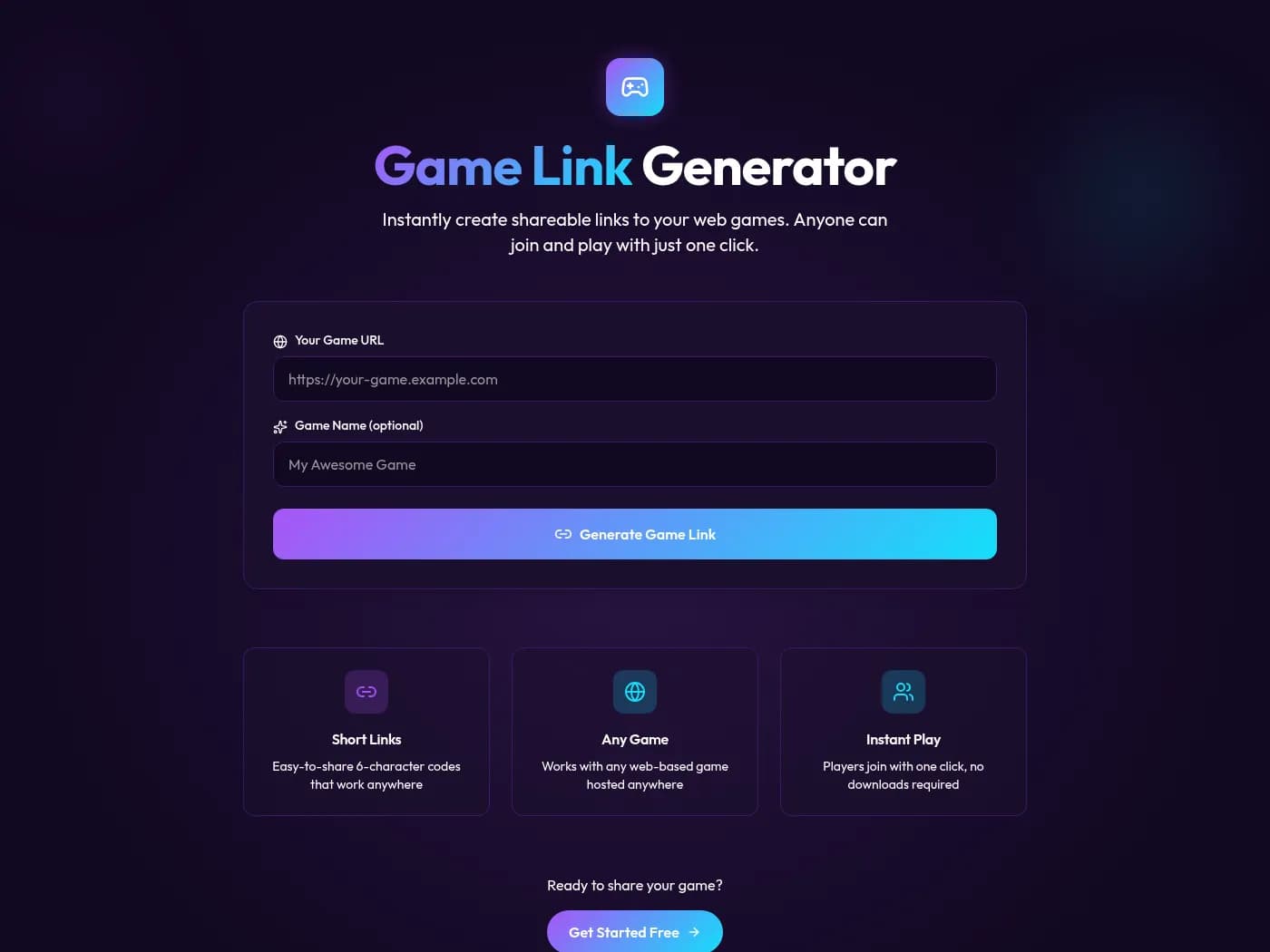 Game Link Generator