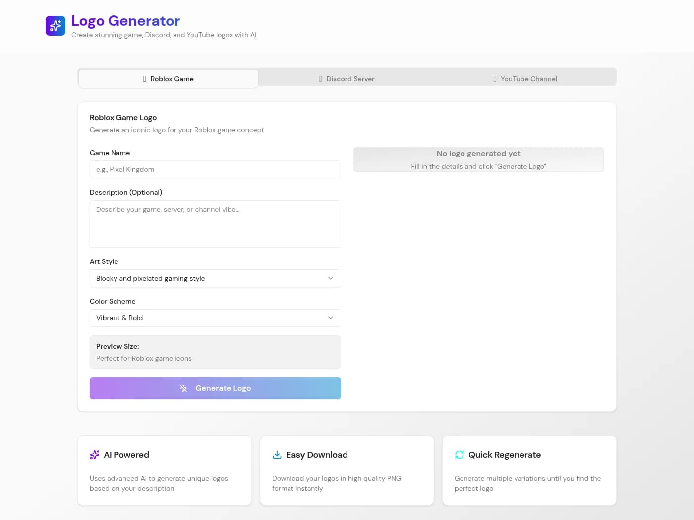 Game & Logo Generator
