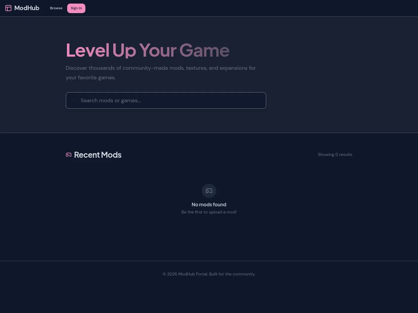 Game Mods Portal