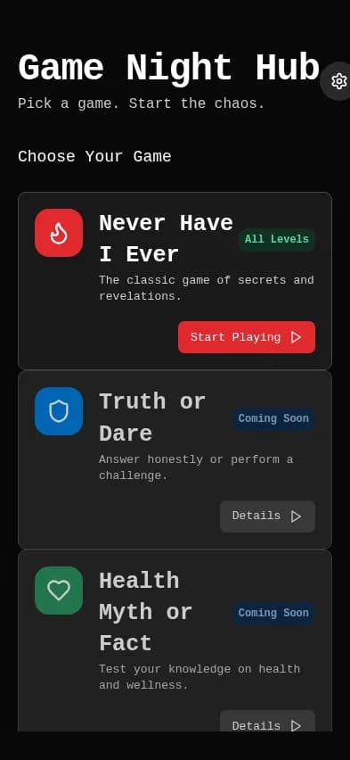 Game Night Hub