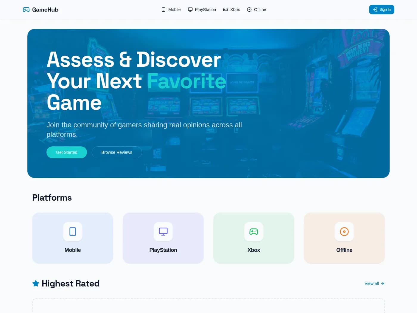 Game Review Hub