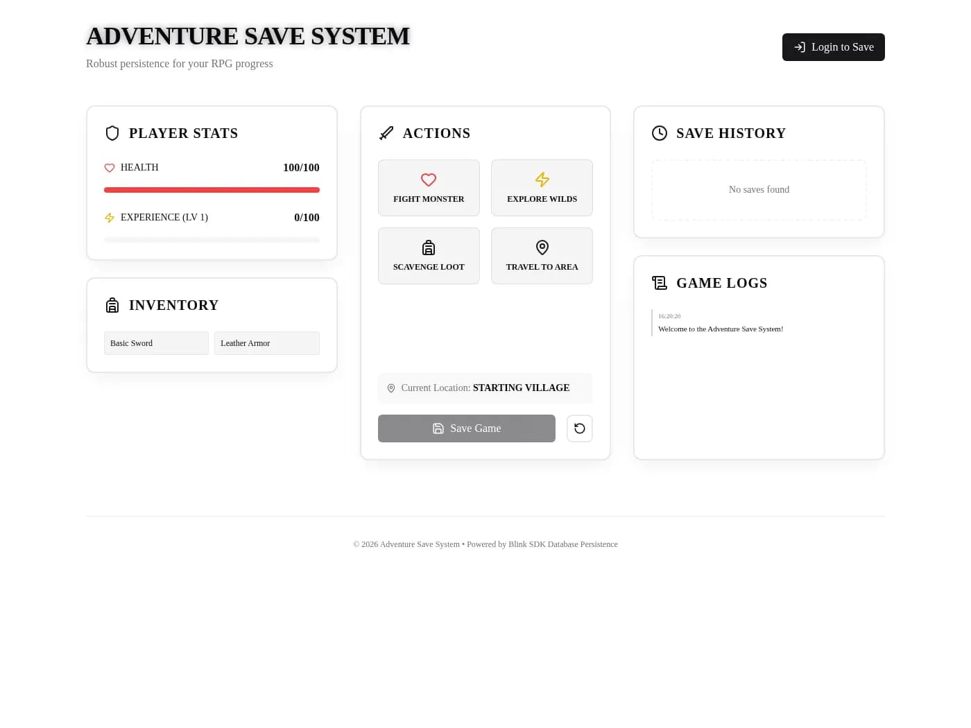 Adventure Save System