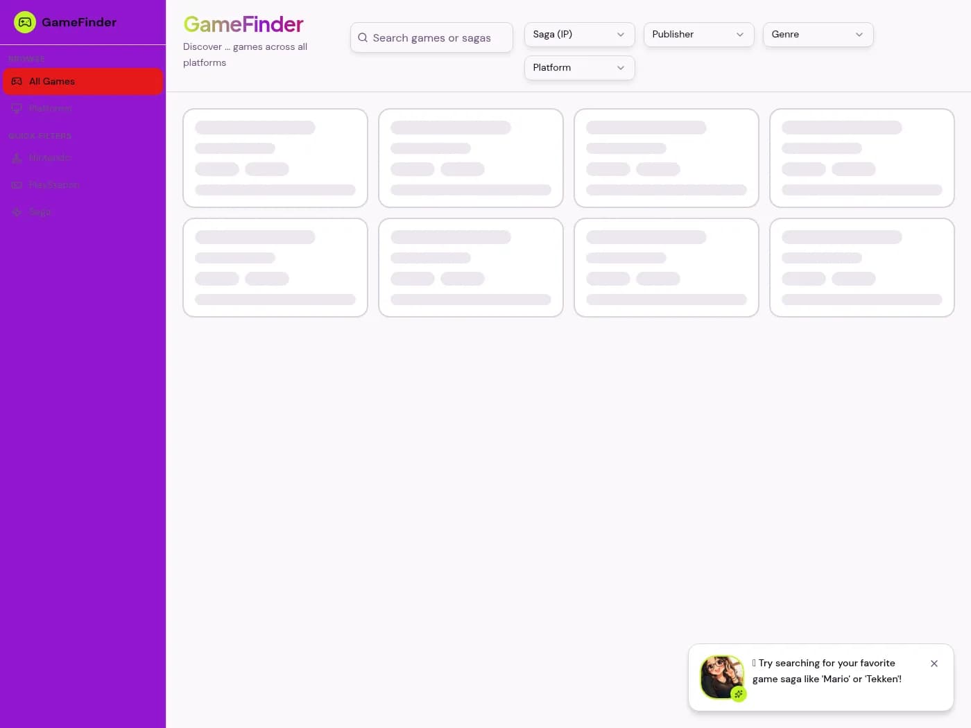 GameFinder UX
