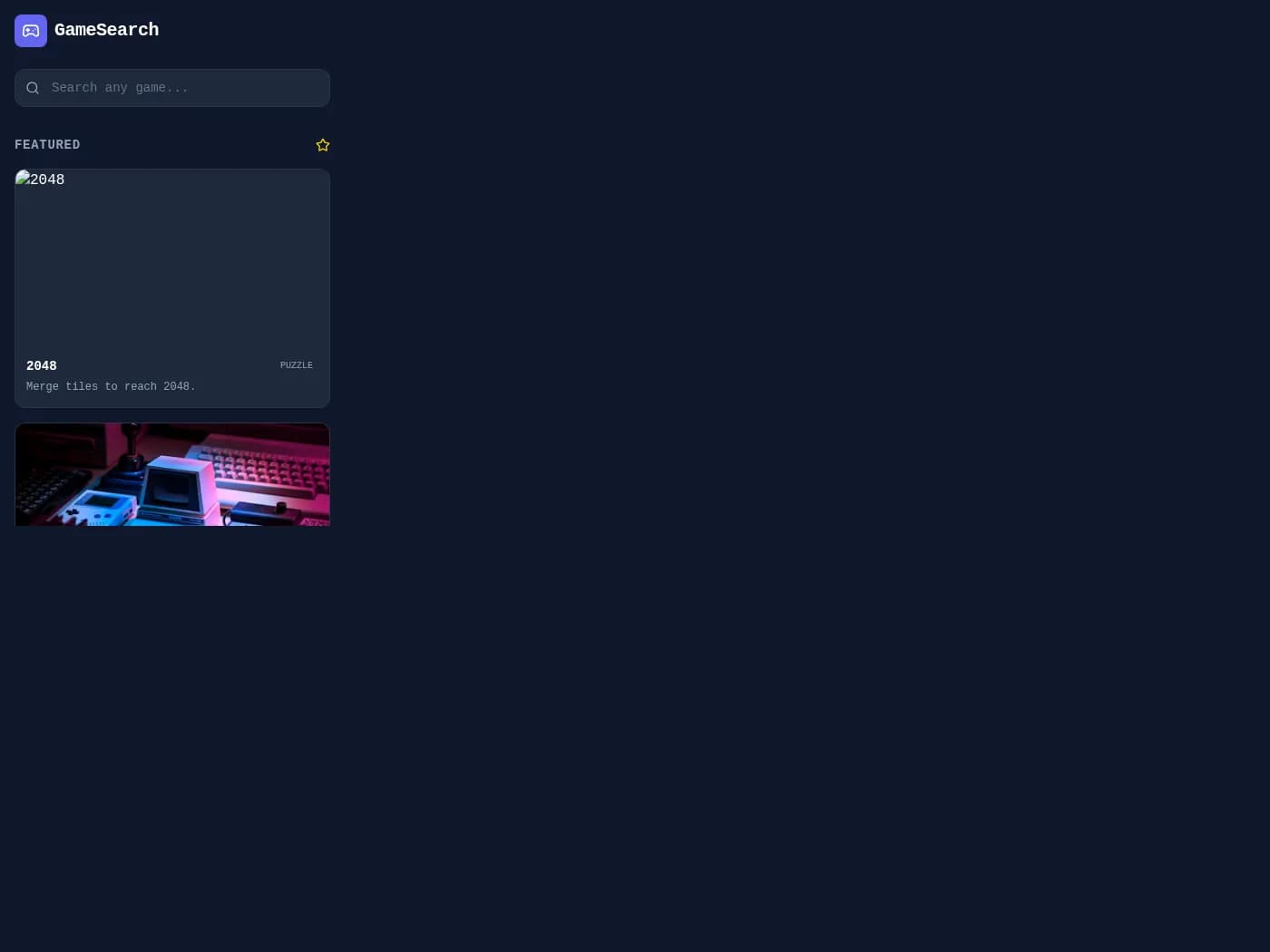 Game Search Play Extension