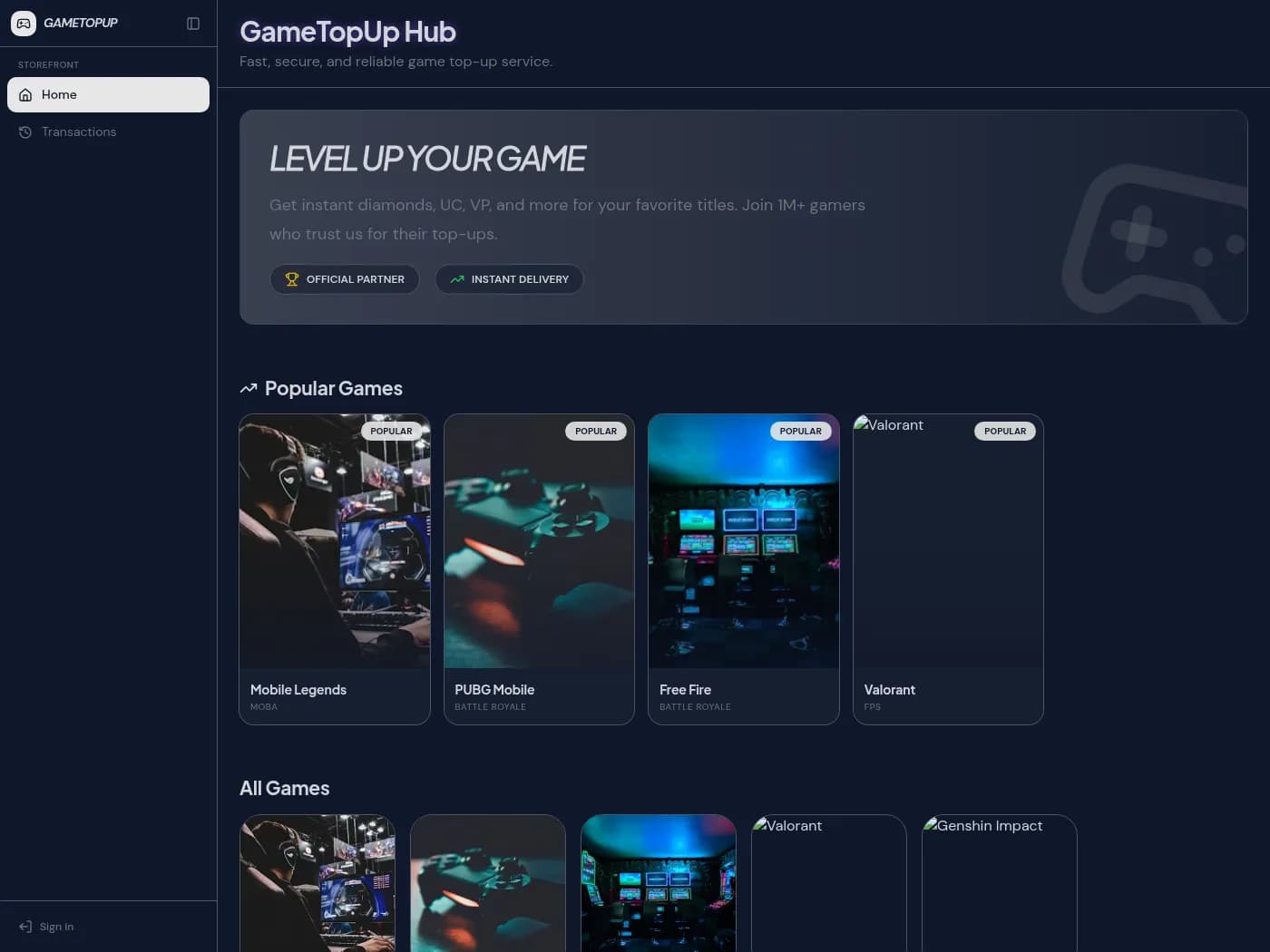 GameTopUp Hub