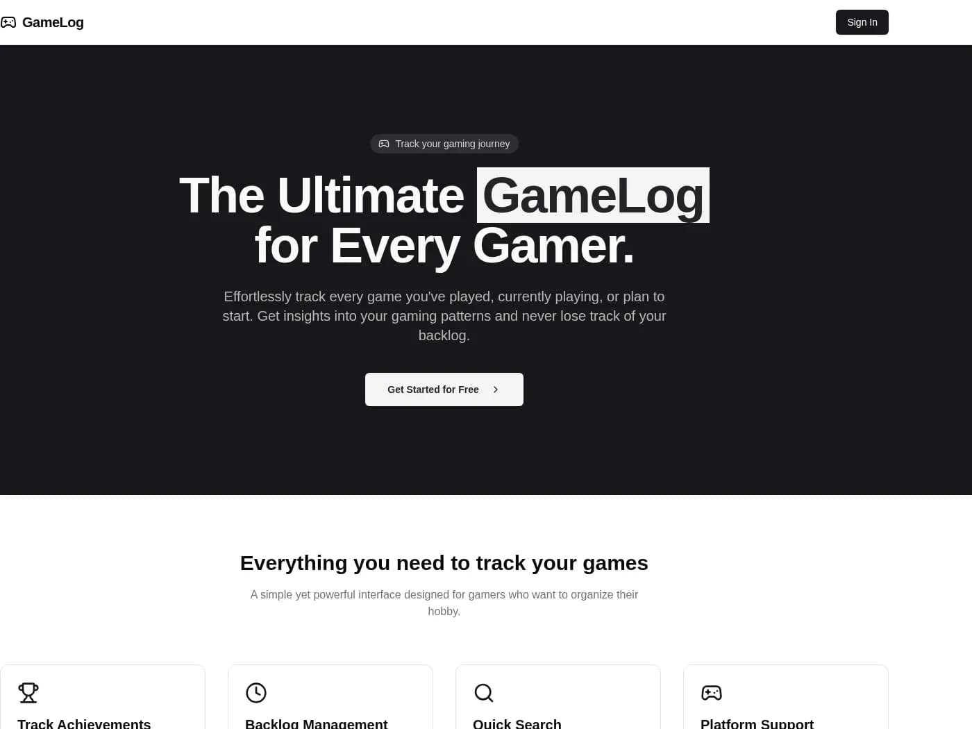 GameLog Tracker