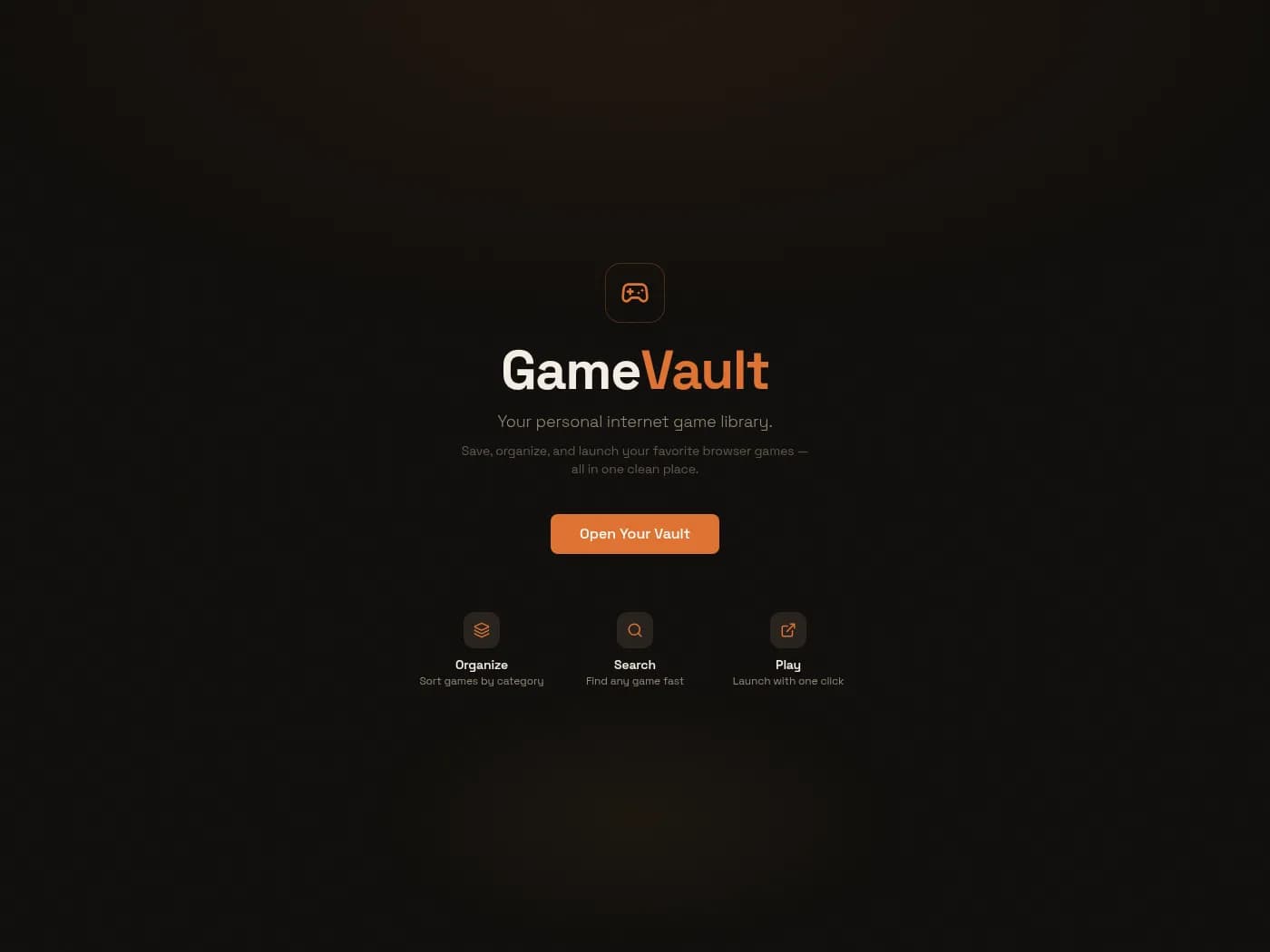 Game Vault Website