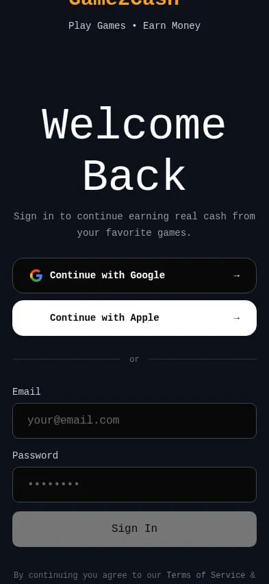Game2Cash App