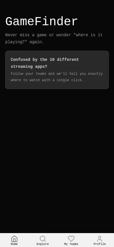 GameFinder Mobile