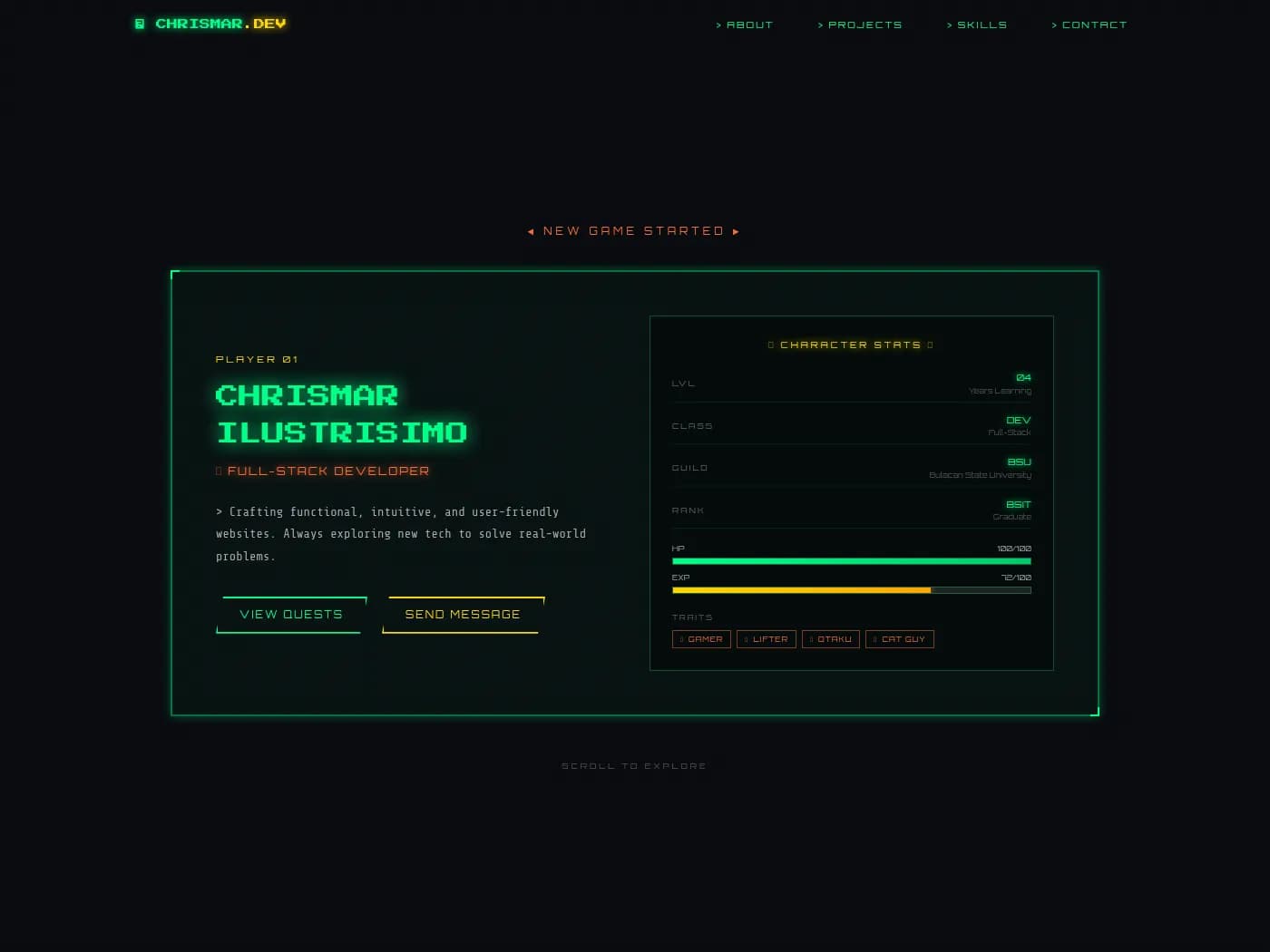 Gamefolio Quest