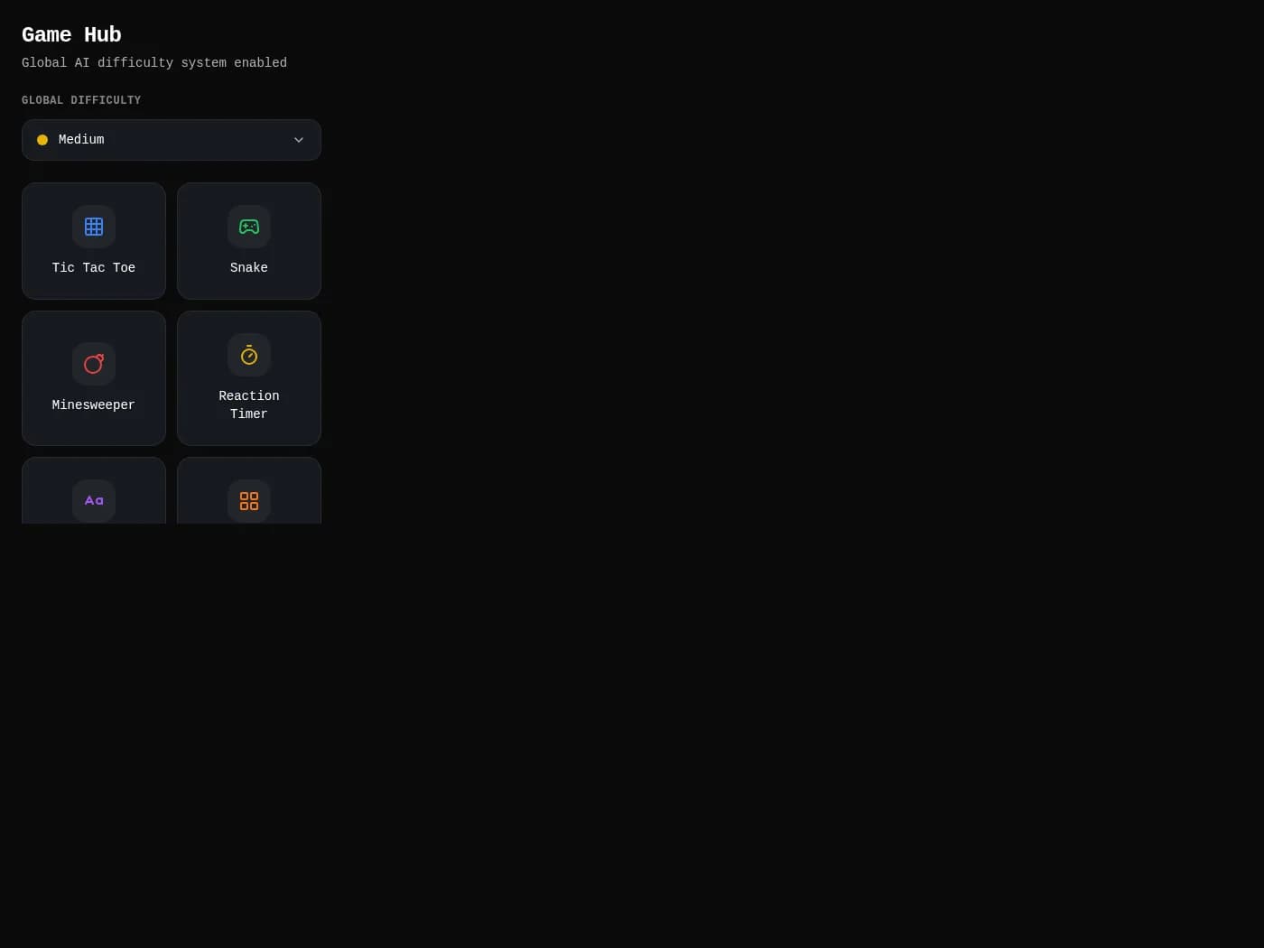 Ultimate Game Hub AI Levels