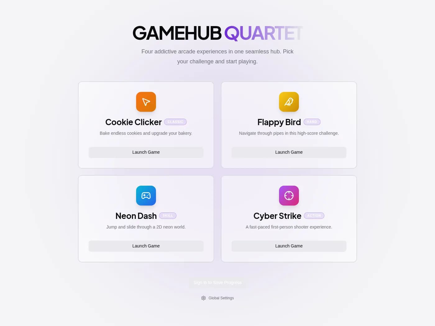 GameHub Quartet