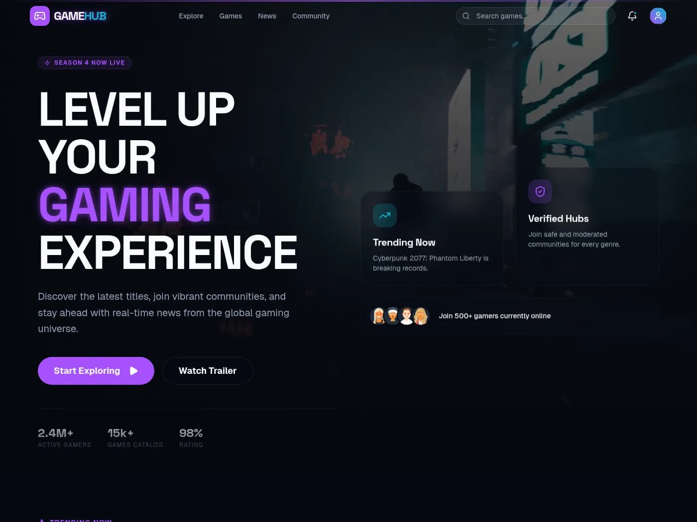 GameHub Web Portal