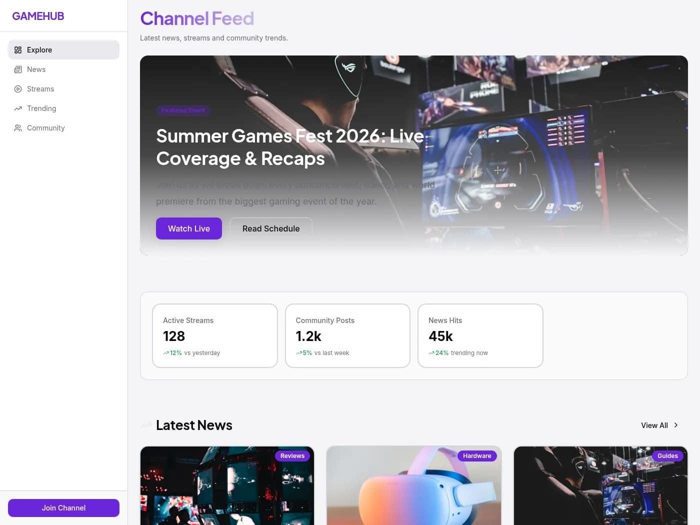 GameHub Web Channel