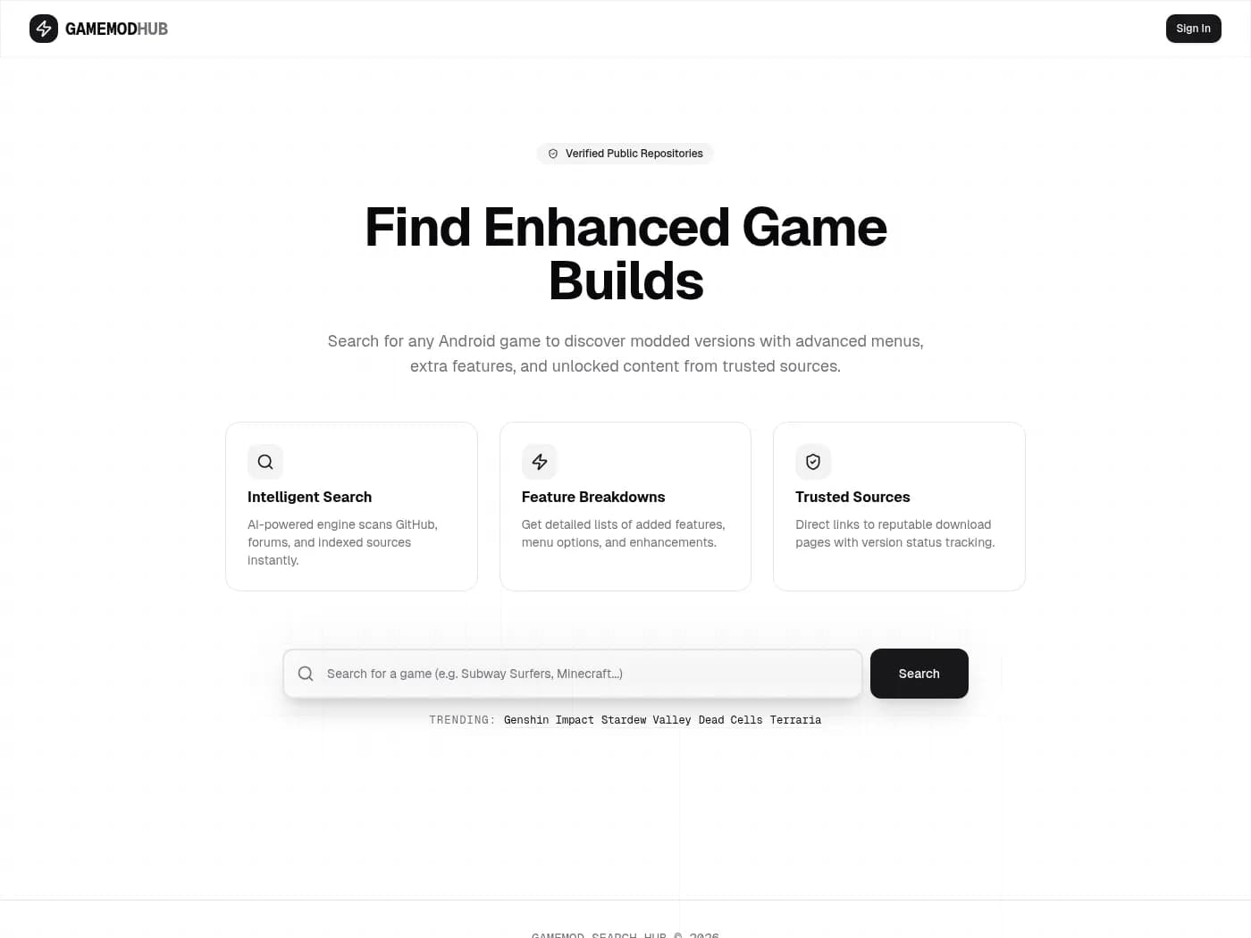 GameMod Search Hub