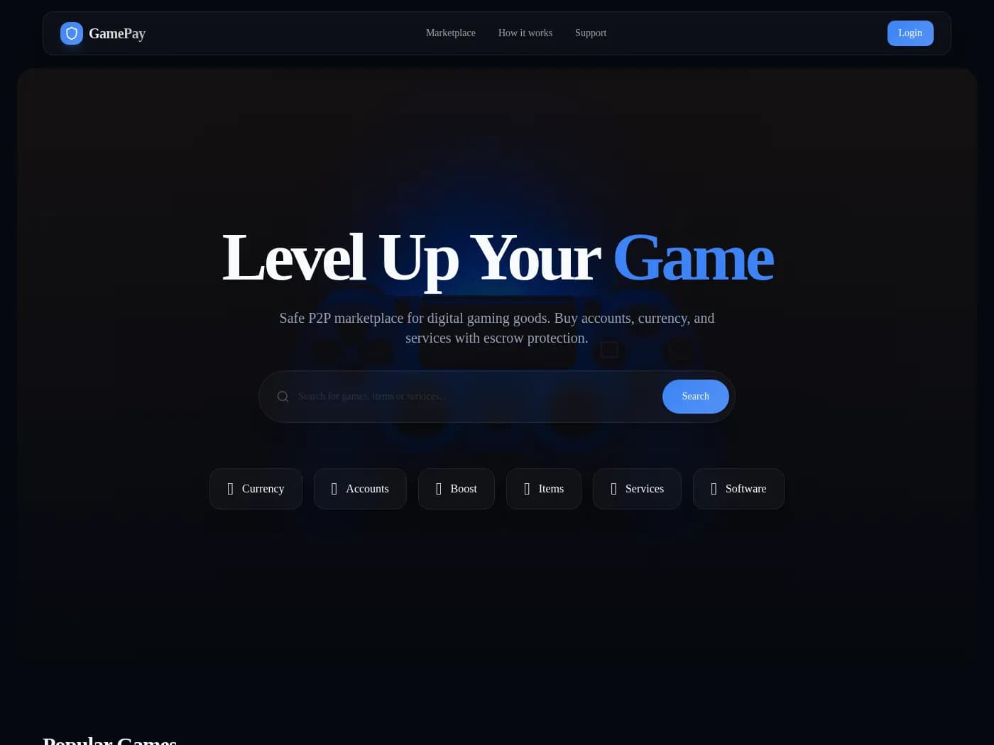 GamePay Marketplace