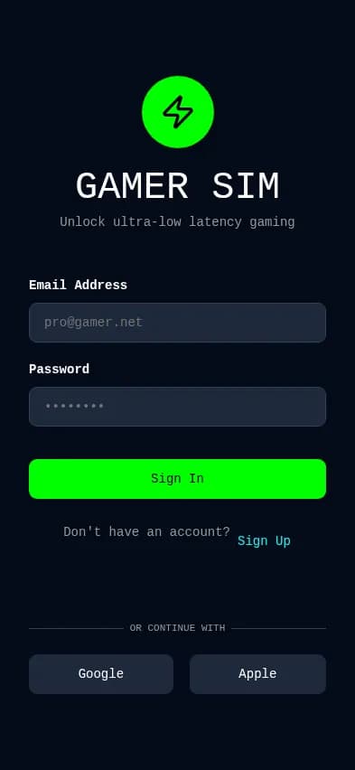 Gamer SIM Control App