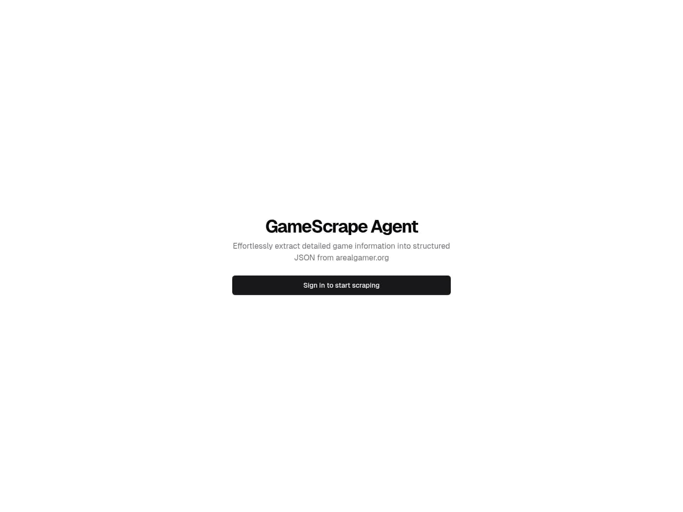 GameScrape Agent