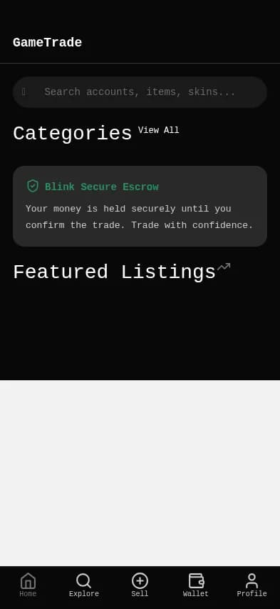 GameTrade Mobile Marketplace