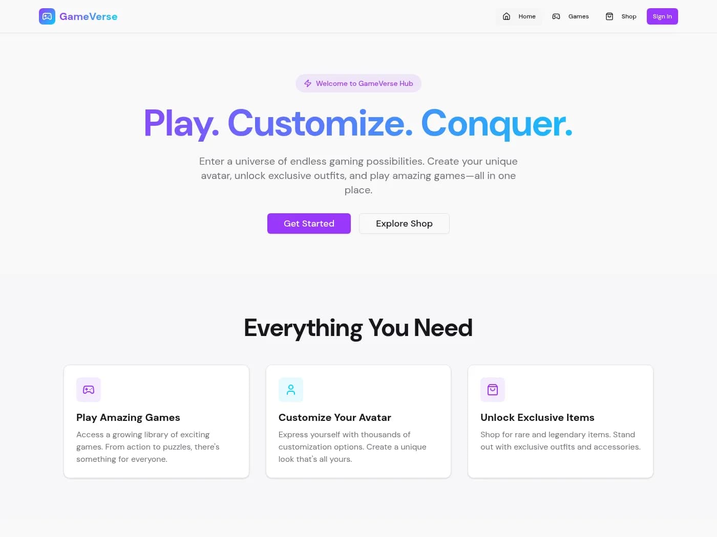 GameVerse Hub