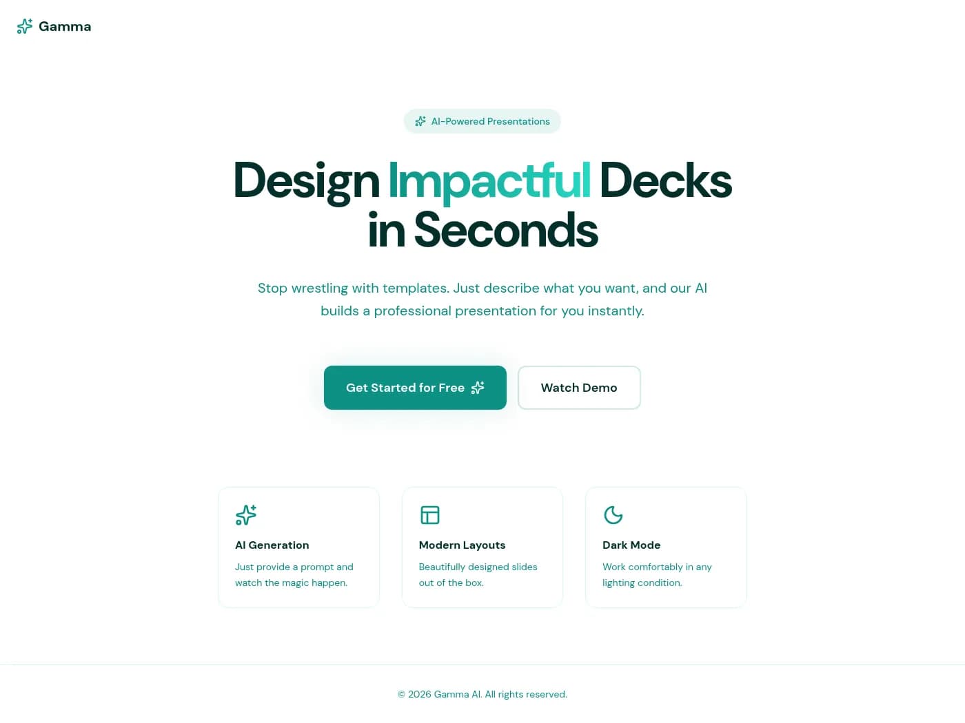Gamma Presentation Builder