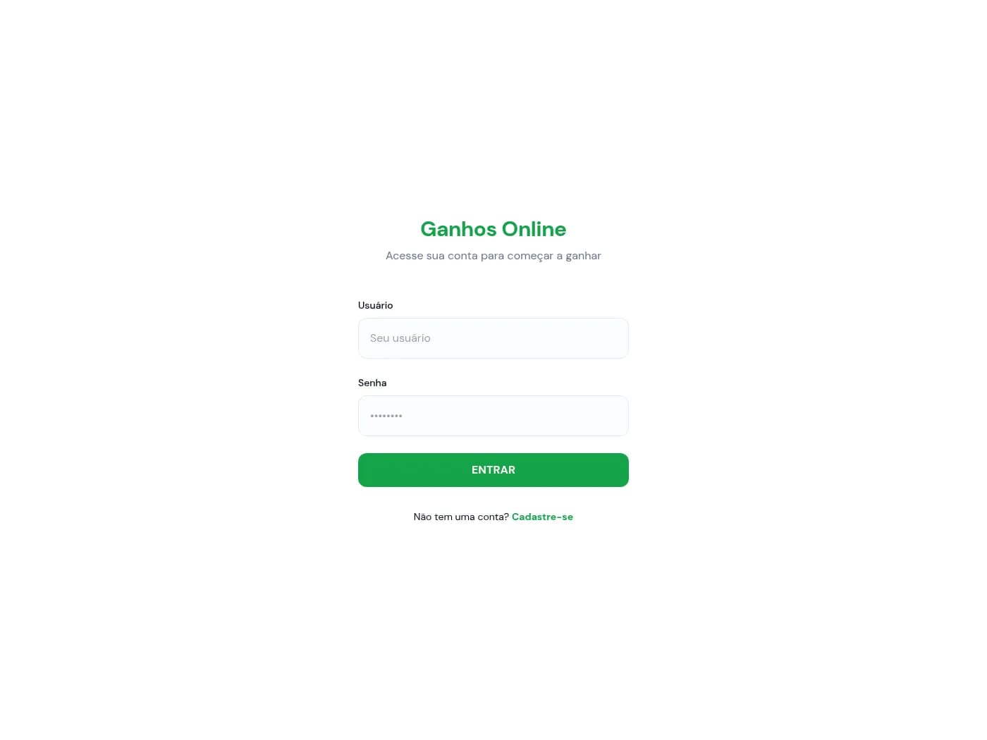 Ganhos Online Clone