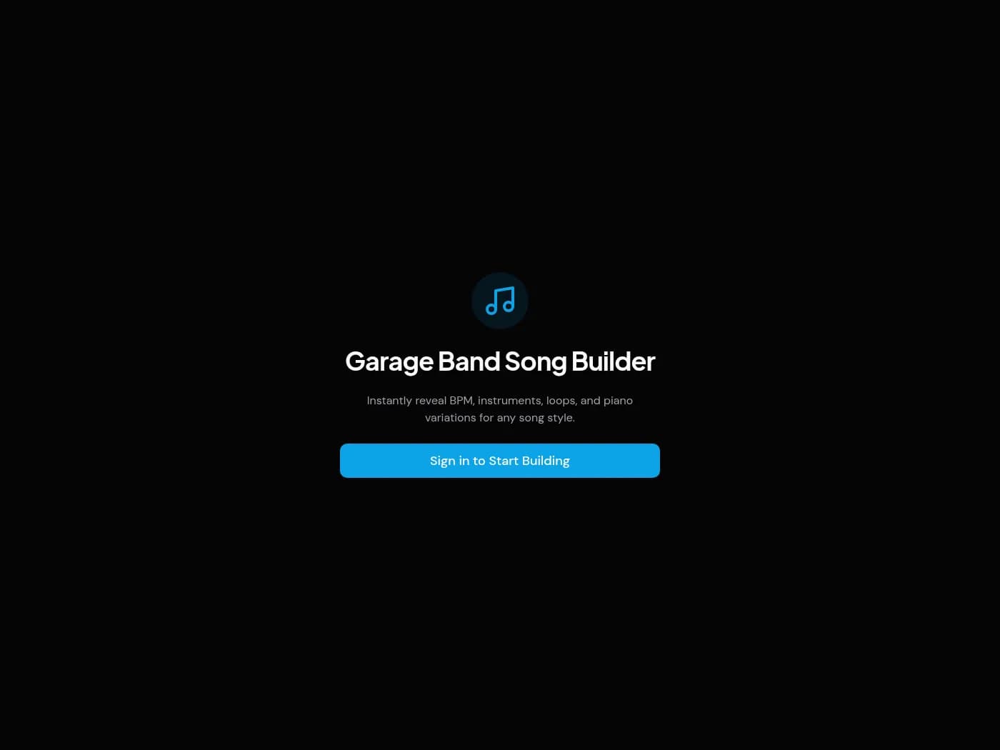 Garage Band Song Builder