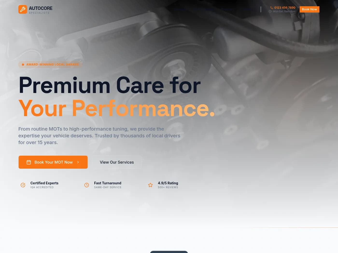 Garage Demo Website