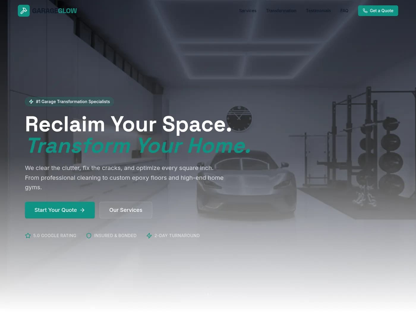 Garage Glow Website
