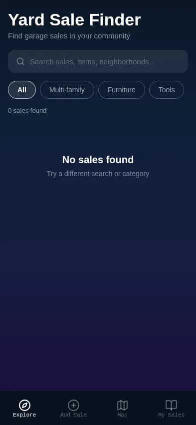 Garage Sale Finder App